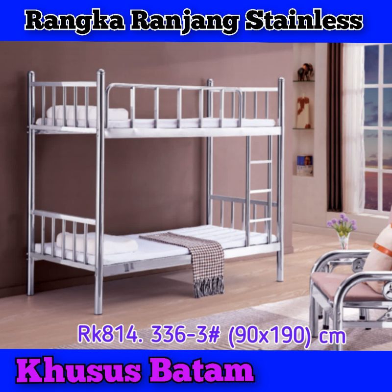 Jual Rangka Ranjang stainless single 2tingkat UK.90x90cm (RK-814.336 ...