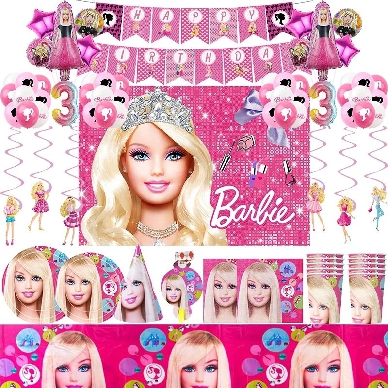 Jual BARBIE Paket perlengkapan dekorasi pesta ulang tahun BARBIE ...