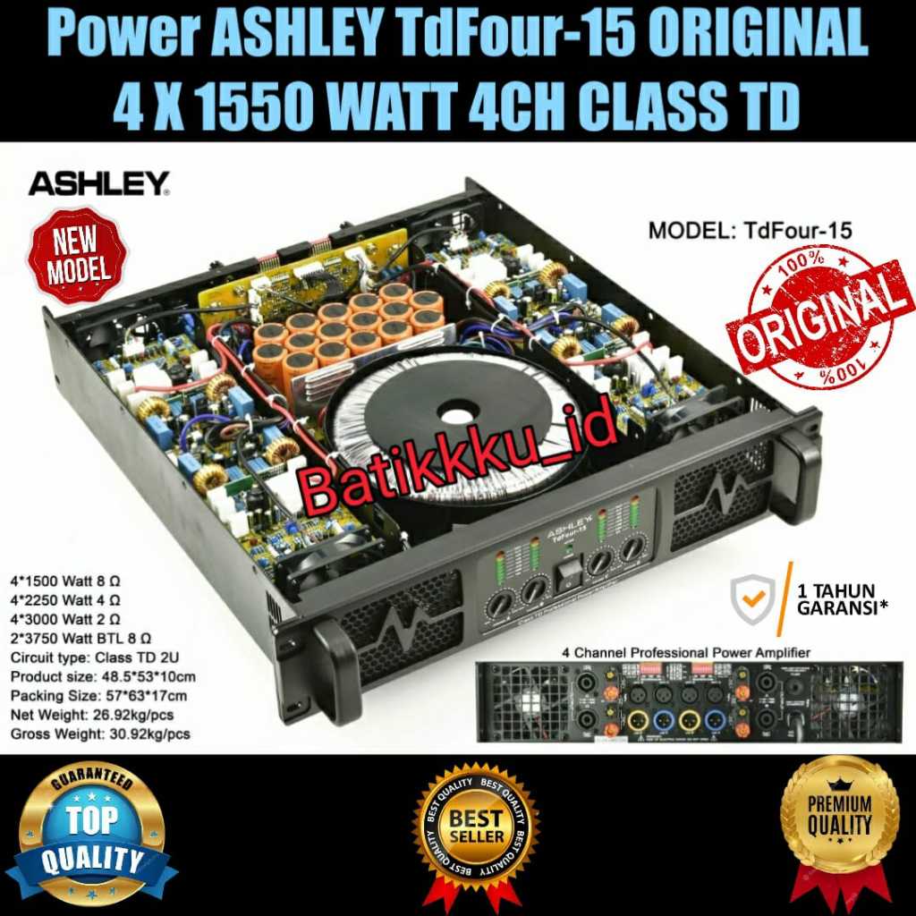 Jual Power ASHLEY TDFOUR 15 TD FOUR 15 TDFOUR15 ORIGINAL 4x1500 WATT ...