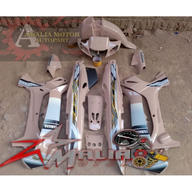 Jual cover body set fullset yamaha fiz r custom cappucino body fullset ...