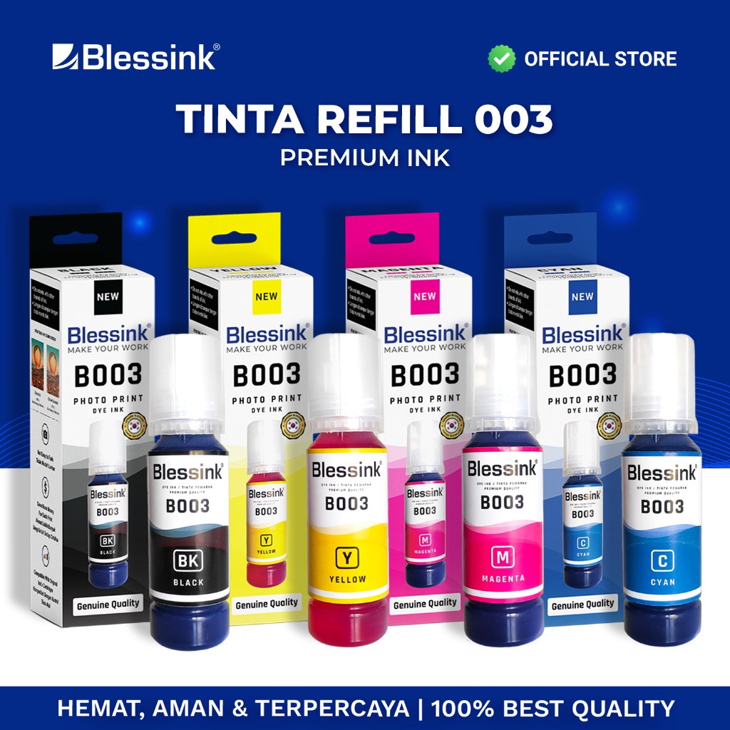 Jual Tinta Refill Printer Epson 003 Blessink High Quality For L1110 L1210 L3100 L3101 L3110 ...