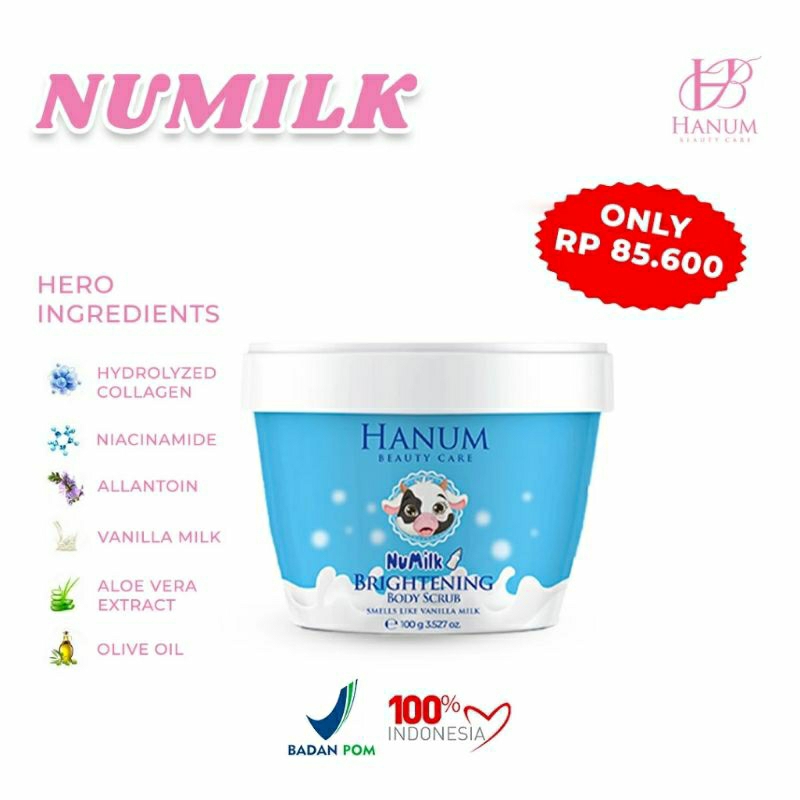 Jual Hanum Beauty Care NUMILK Brightening Body Scrub | Shopee Indonesia