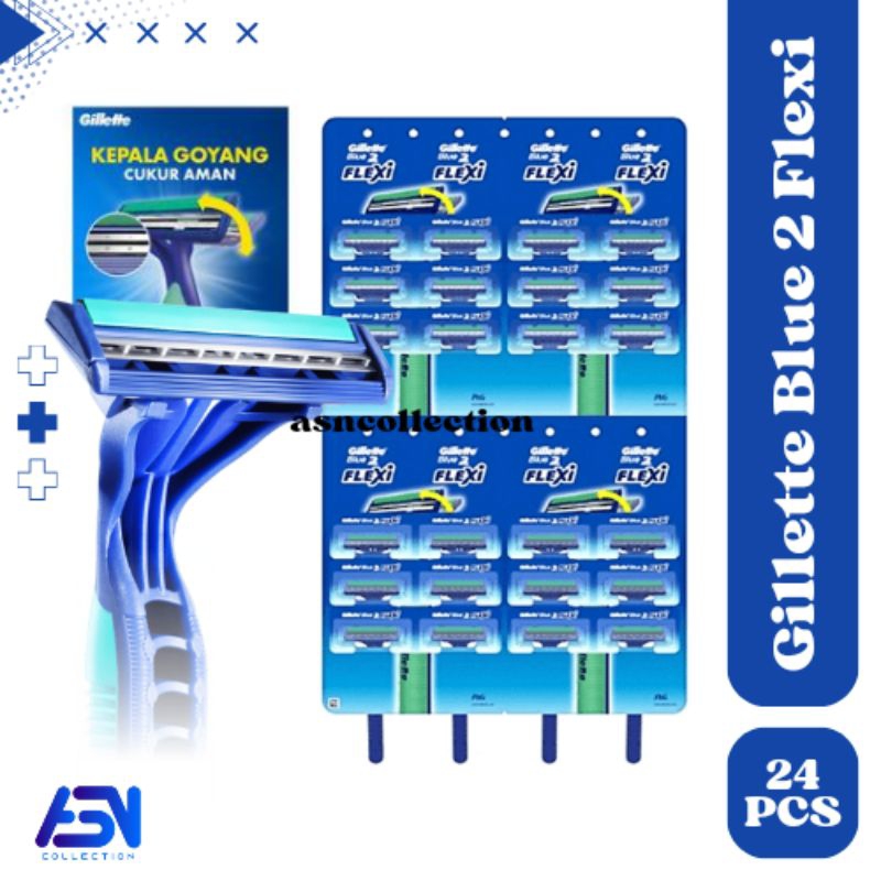 Jual Alat Pencukur Gillette Blue 2 Flexi 24 Pcs cukur kumis | Shopee ...
