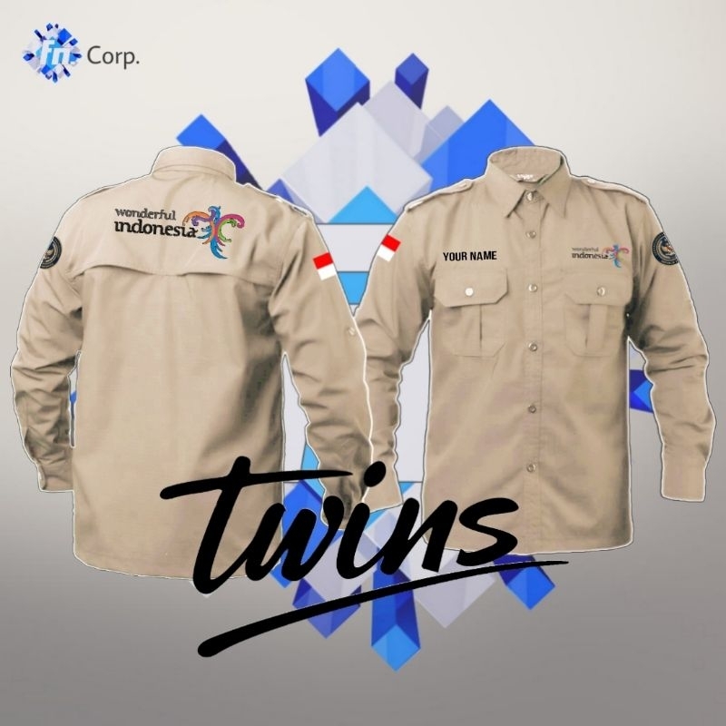 Jual KEMEJA PDH PDL LENGAN PANJANG KEMENPAREKRAF WONDERFUL INDONESIA (BISA CUSTOM REQUEST ...