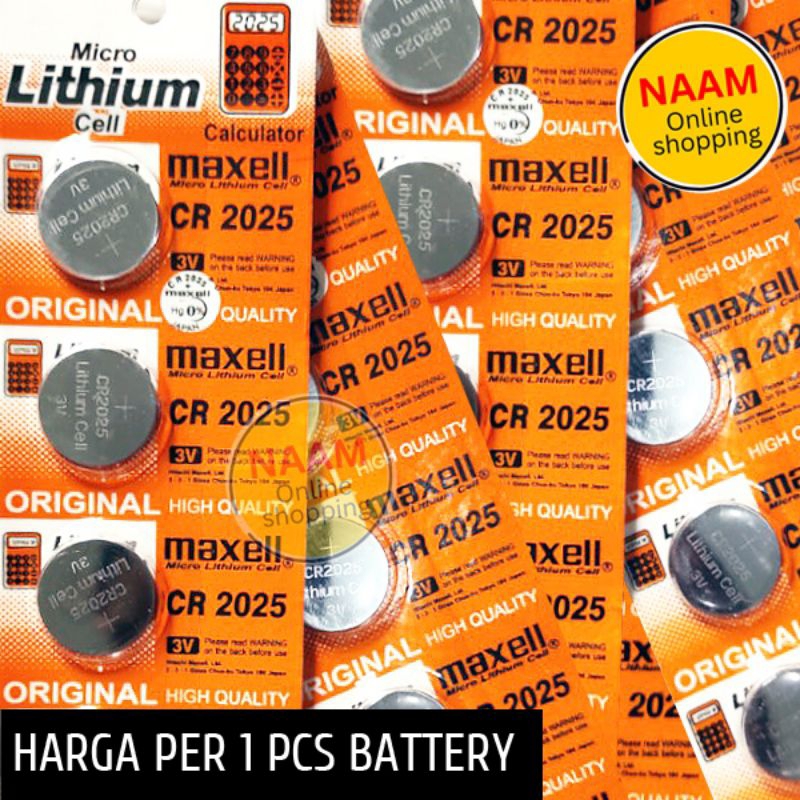 Jual BATERAI CR 2025 - LITHIUM BATTERY CR2025 - BATRE KANCING BUTTON ...