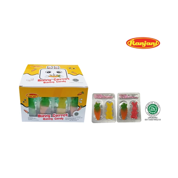 Jual Permen Ranjani Bunny Carrot Gummy Candy 240 Gram - 1 Dus isi 24 ...