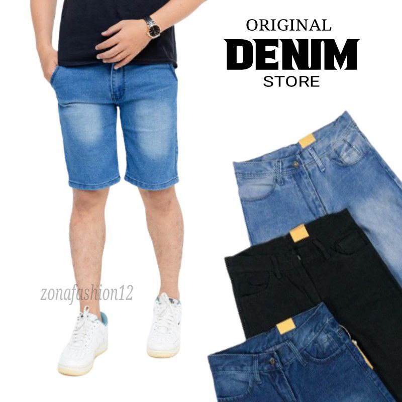 Jual celana jeans pendek celana jeans pendek cowok celana jeans distro | Shopee Indonesia