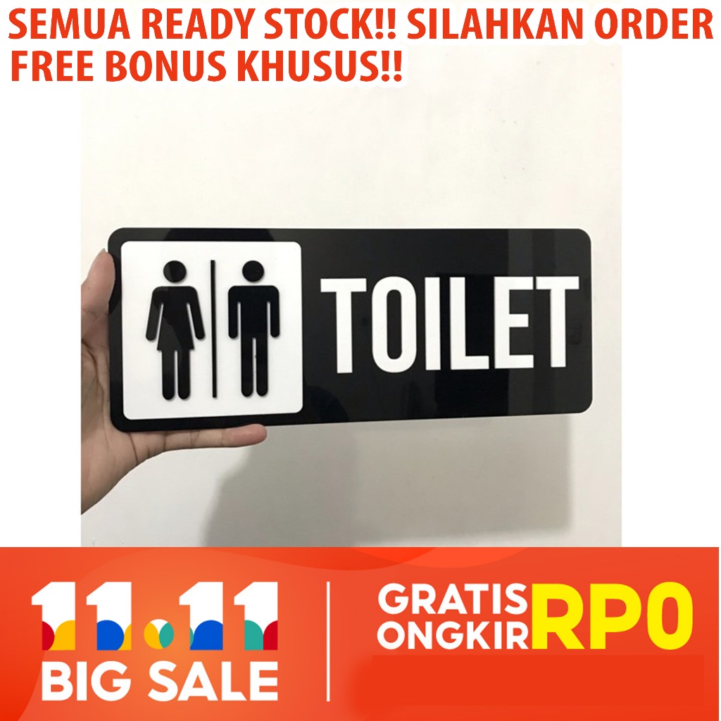 Jual papan toilet rulisan akrilik 2mm sign toilet wc rambu | Shopee ...
