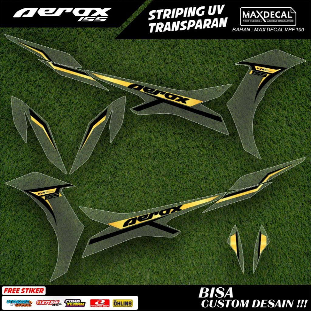 Jual STRIPING TRANSPARAN AEROX FACELIFT LIS STIKER UV AEROX SEMI FULL ...