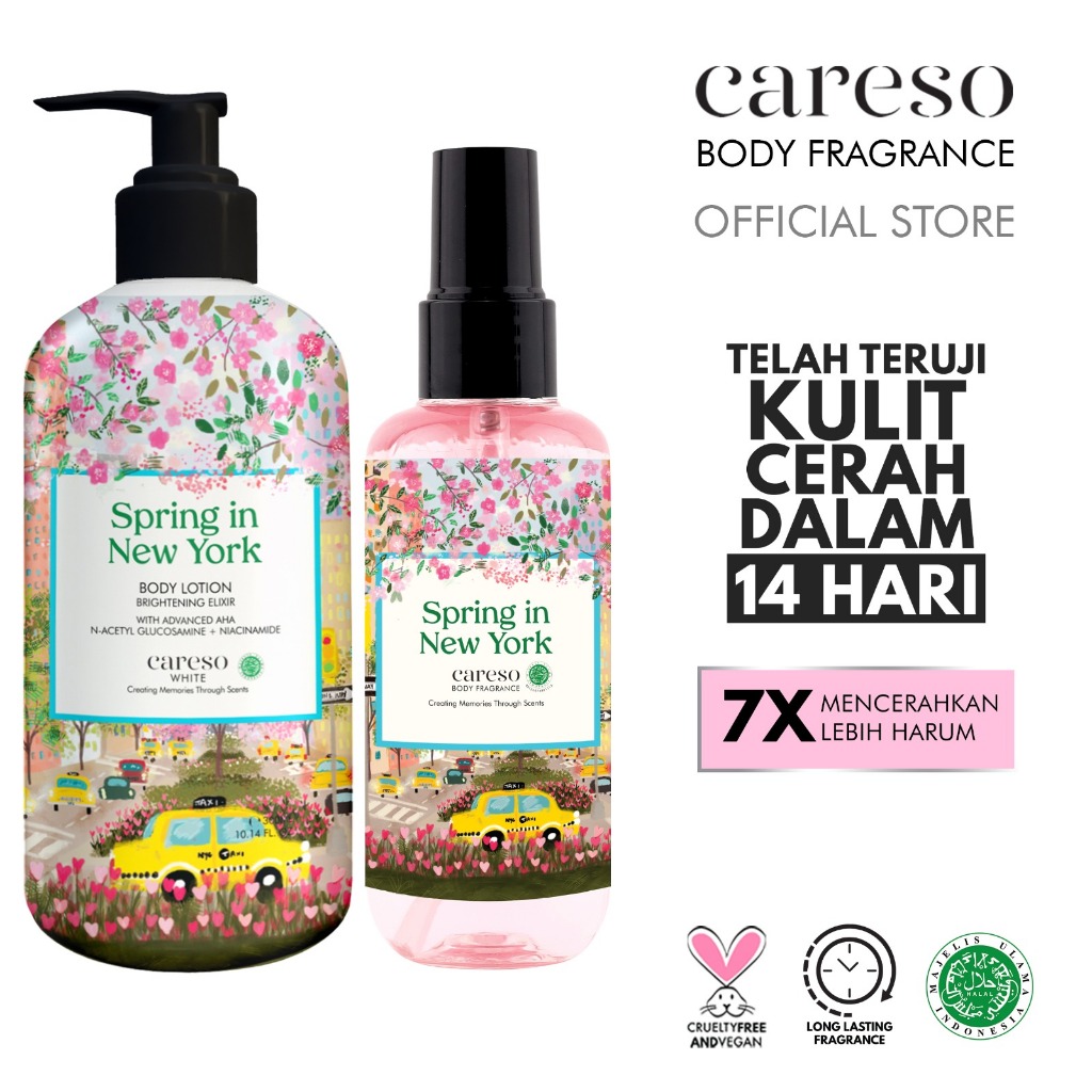 Jual CARESO SPRING IN NEW YORK BODY LOTION DAN BODY FRAGRANCE | Shopee ...