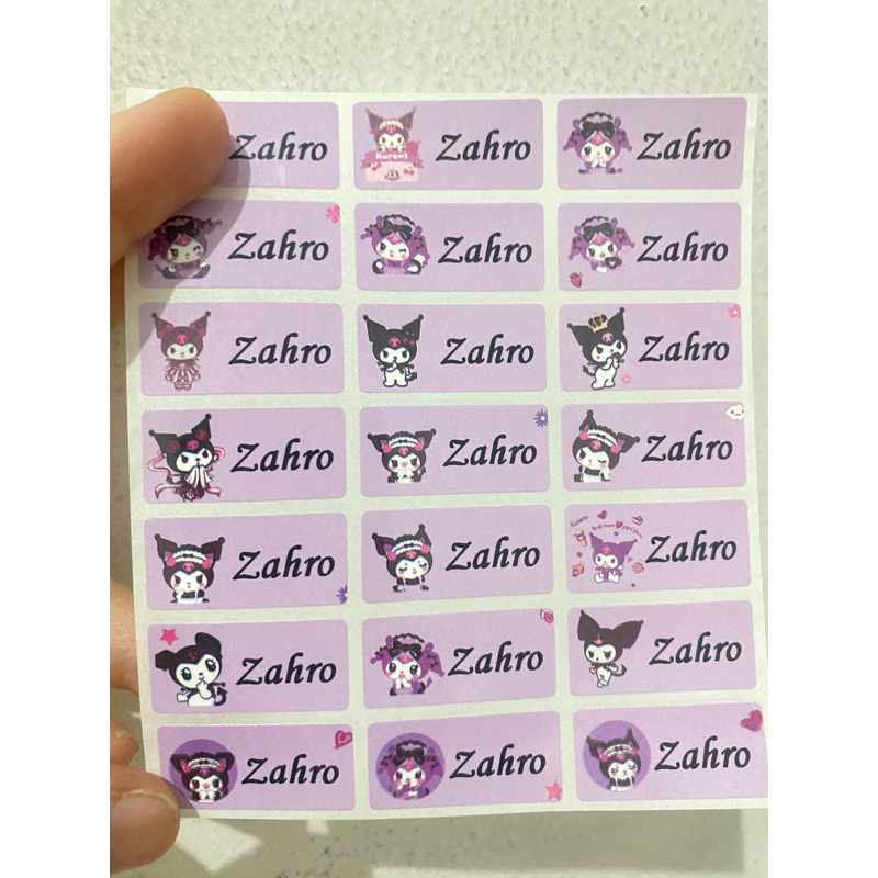Jual Label nama anti air stiker waterproof KUROMI | Shopee Indonesia
