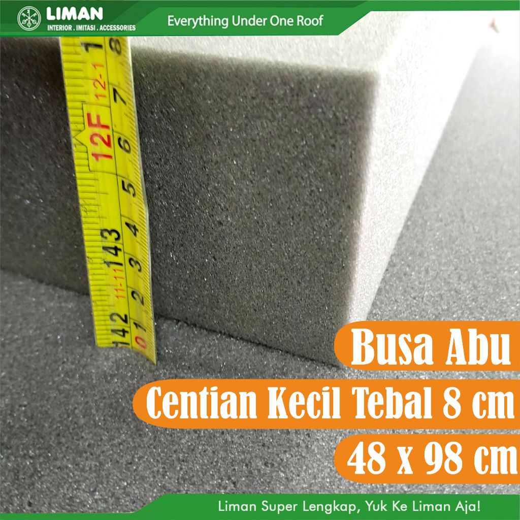 Jual Centian Kecil Tebal 8x48x98 cm Abu / Busa Lembaran PU Foam Sponge ...