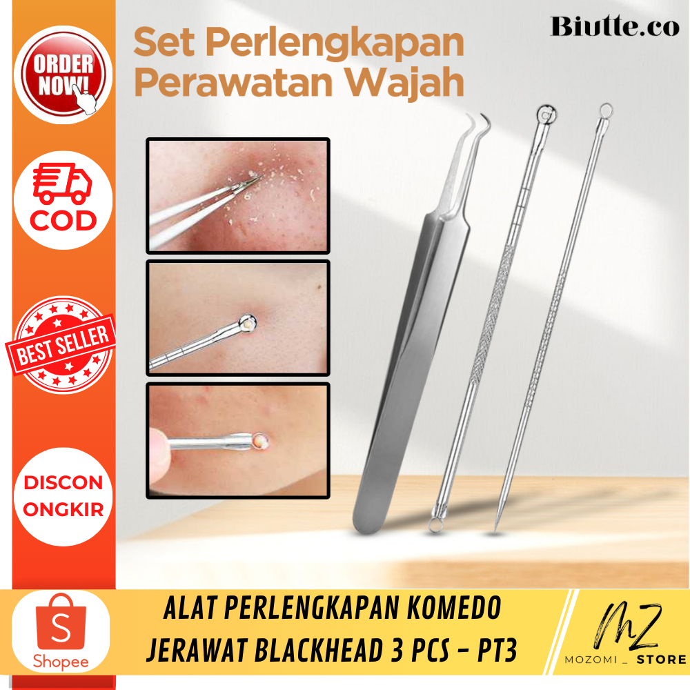 Jual Alat Perlengkapan Komedo Jerawat Blackhead 3 PCS / aksesoris ...