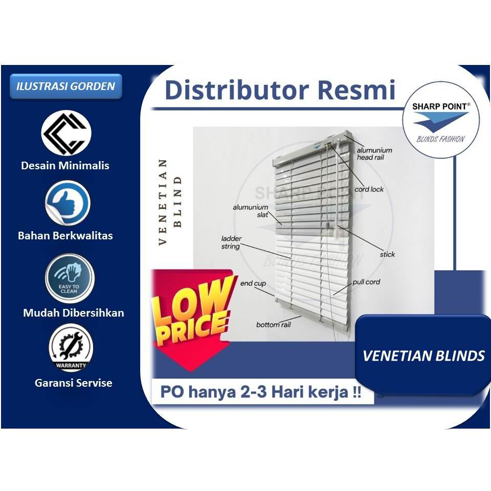 Jual Horizontal blinds / Venetian Blind 25 mm SHARP POINT - Kerai ...