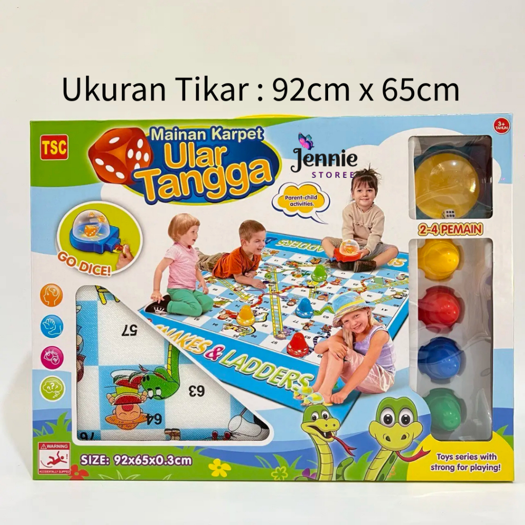 Jual Mainan Ular Tangga Karpet Snakes And Ladders Ukuran Besar- Mainan ...