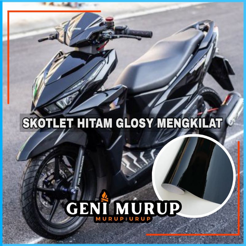 Jual Stiker skotlet hitam glossy mengkilat sticker scotlite premium ...