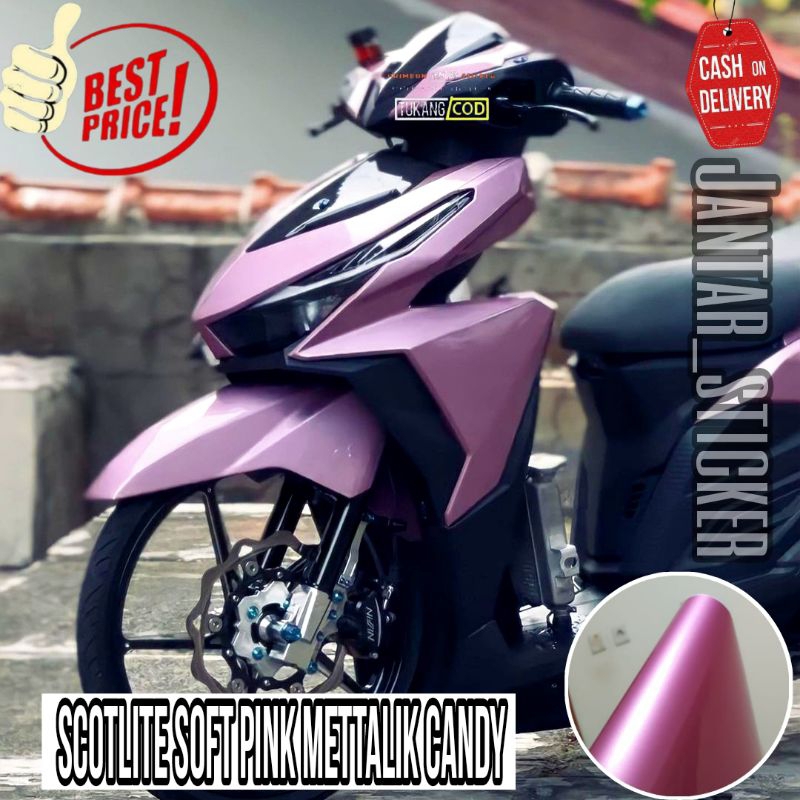 Jual Sticker Scotlite Soft Pink Candy Metalik Mengkiat Stiker Skotlet ...
