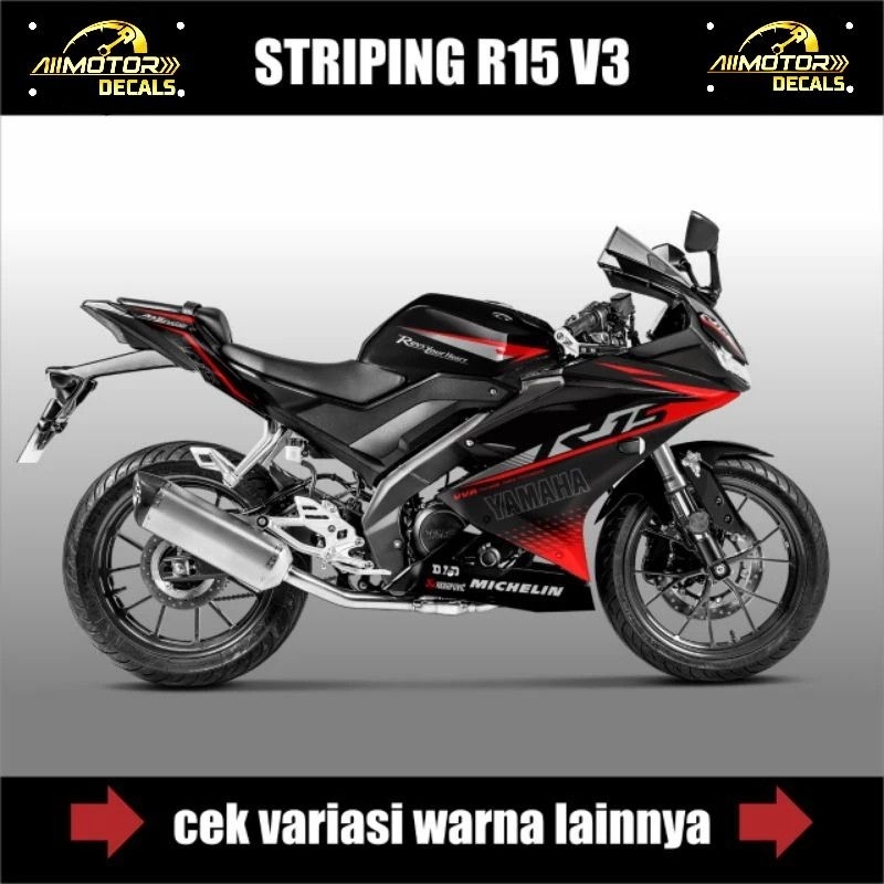 Jual Decal Stiker Yamaha R15 V3 Grafis / Striping Motor R15 V3 ...