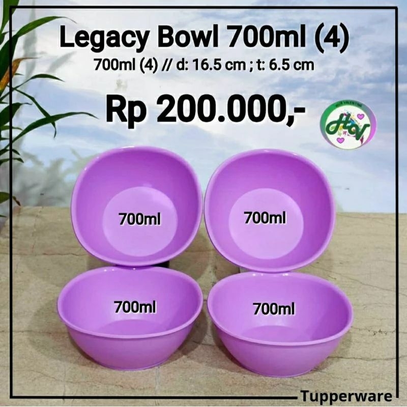 Jual Tupperware legacy bowl 700ml mangkok | Shopee Indonesia