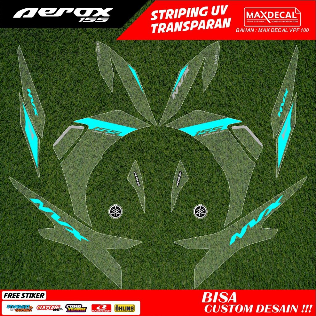 Jual STRIPING TRANSPARAN AEROX FACELIFT LIS STIKER UV ALL NEW AEROX ...