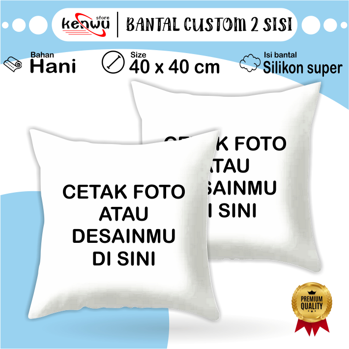 Jual Kenwustore Bantal Custom Foto 40x40cm 2 Sisi - Bantal Foto Custom ...