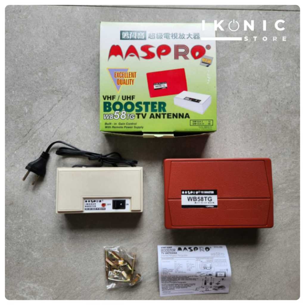 Jual IKONIC Boster Antena TV Kumplit Atas Bawah Set Boster Maspro 58 | Shopee Indonesia