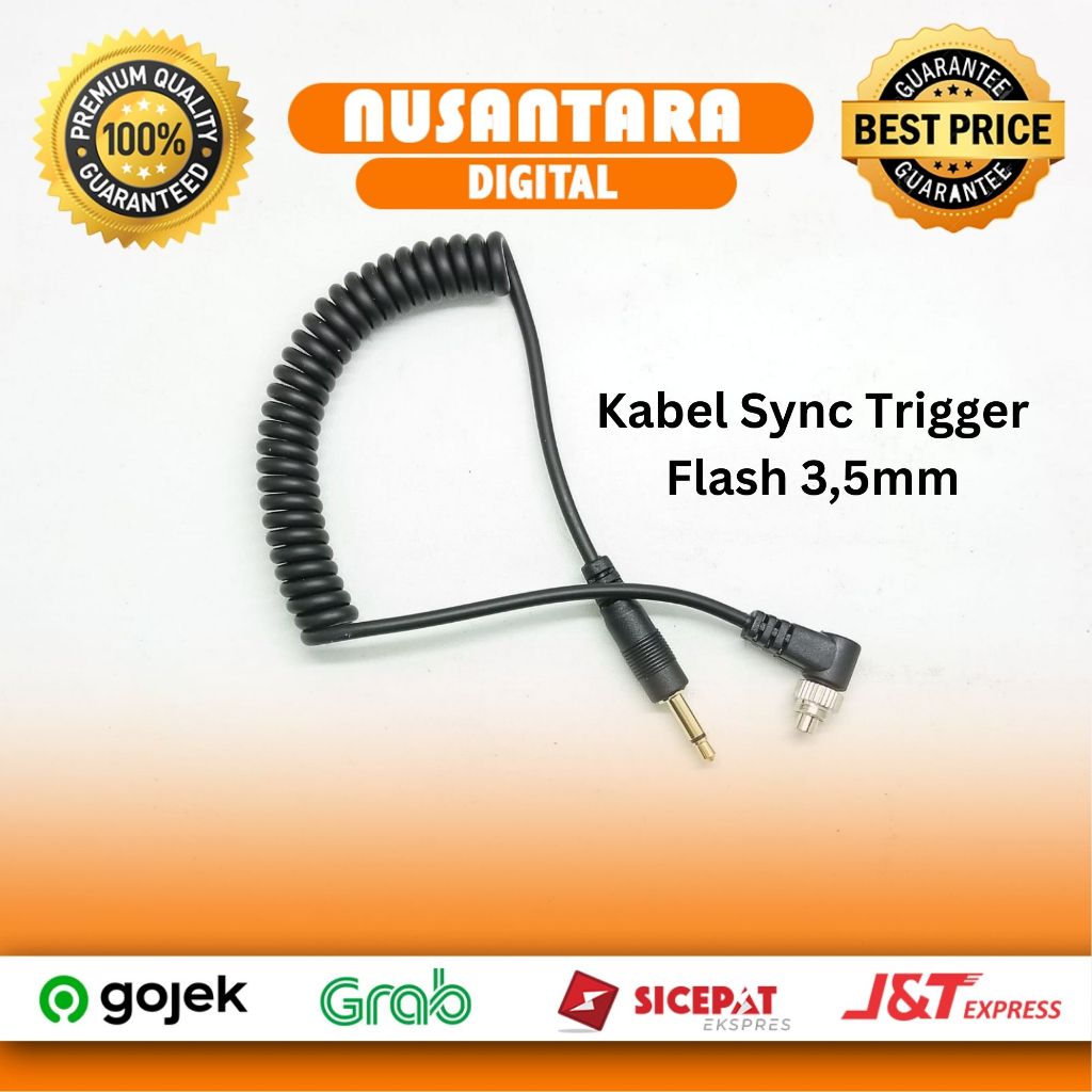 Jual Kabel Cable Sync Flash 3.5mm to Male with Screw Lock For Trigger ...