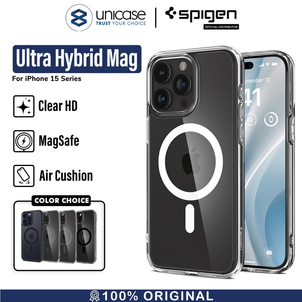 Jual Case iPhone 15 Pro Max Plus Spigen Ultra Hybrid MagSafe Clear ...