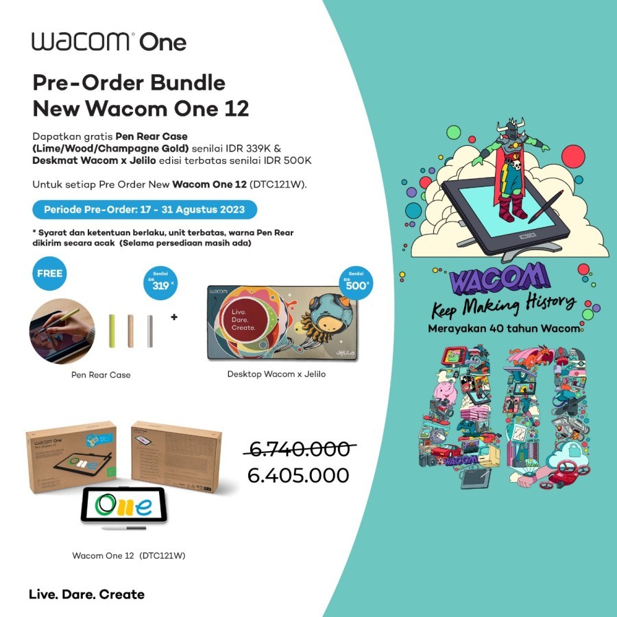 Jual Wacom One 12 Creative Pen Display Full HD DTC121 DTC 121 garansi ...
