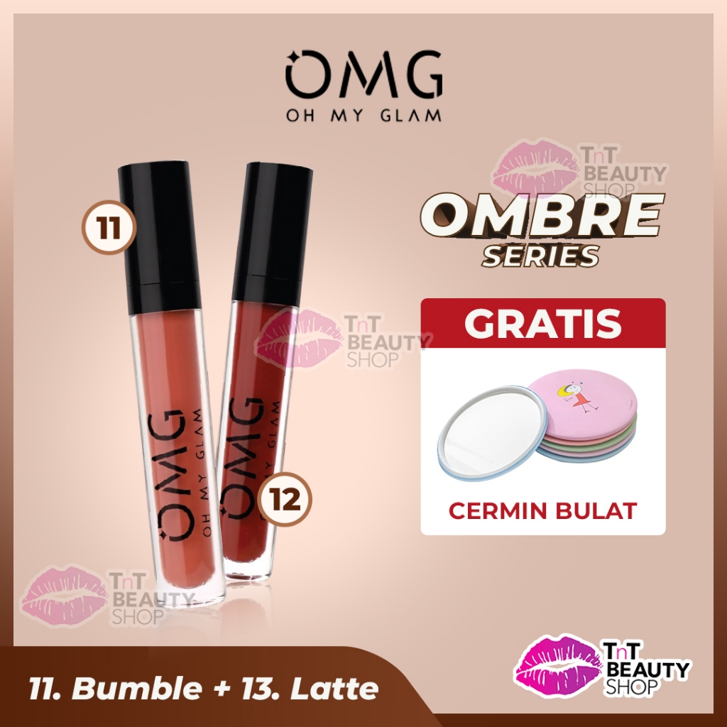 Jual [ BUNDLING Get 1 Gift ] OMG OH MY GLAM Matte Kiss Lip Cream Red Choco Package - 11 Bumble ...
