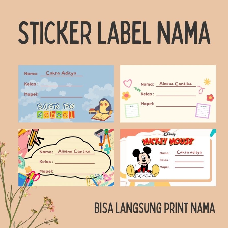 Jual Cetak Sticker Label Nama Isi 15pcs | Shopee Indonesia