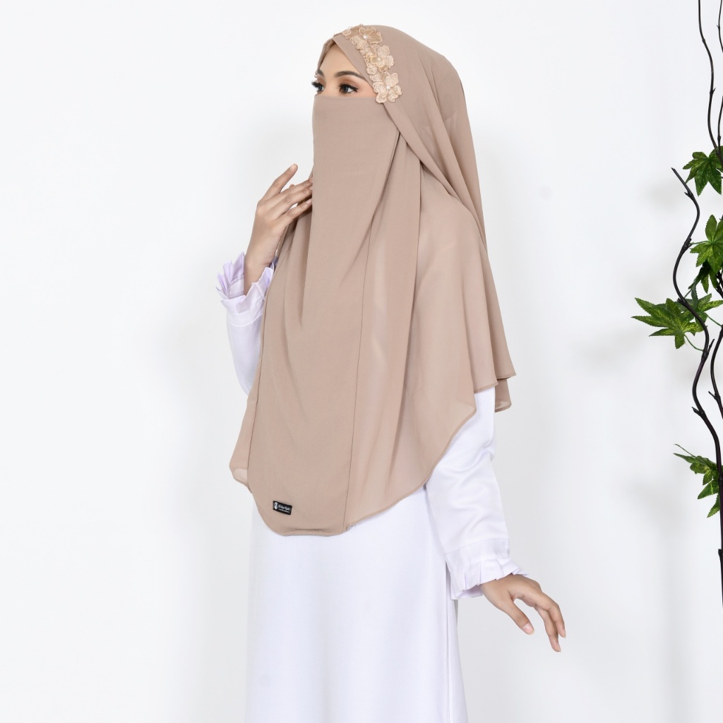 Jual Jilbab French Syari Khimar Cadar Wanita Niqab Balqis | Shopee Indonesia
