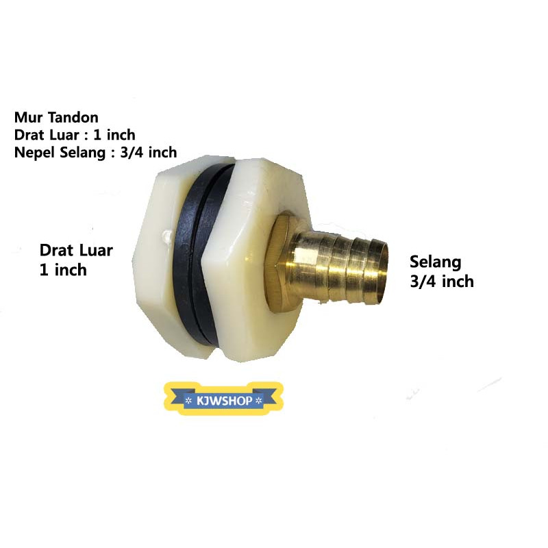 Jual Watermur Mur Tandon Kran Air Tutup Pembuangan Tandon 1" x 3/4 ...