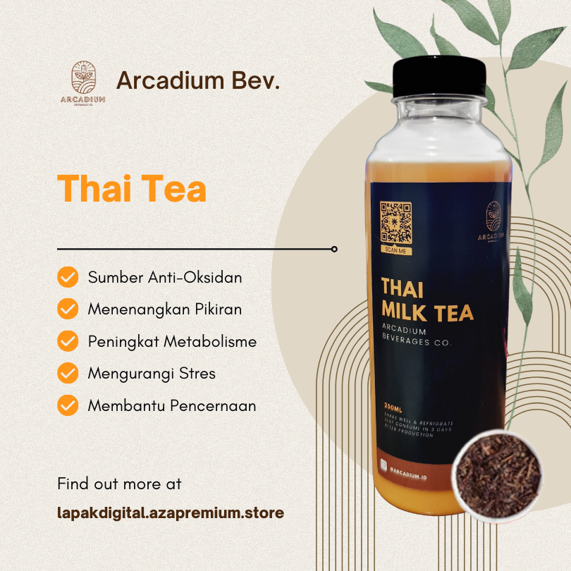 Jual Arcadium Thai Tea Minuman Botol Premium Rasa Teh Tailand dengan ...