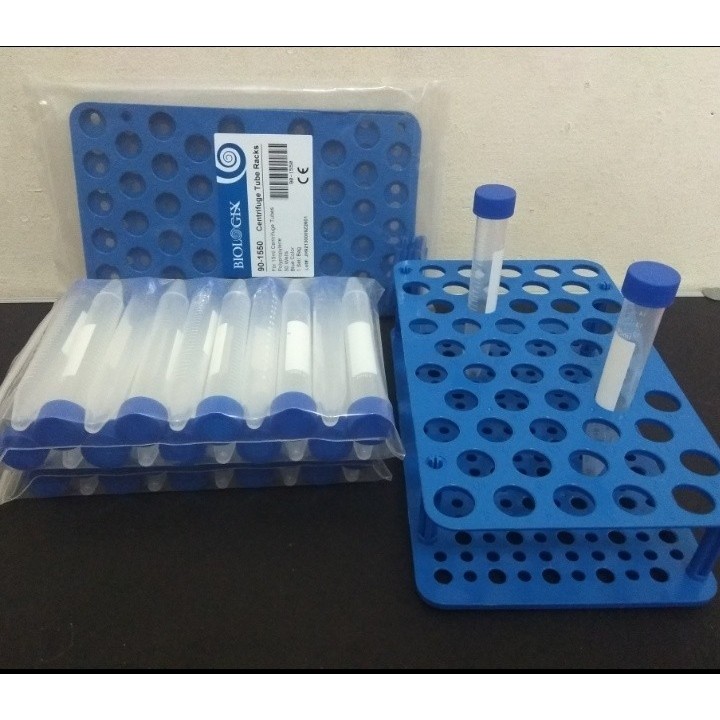 Jual Set Centrifuge Tube 15 ml Plus Rack For Microcentrifuge Tube 15 ml | Shopee Indonesia