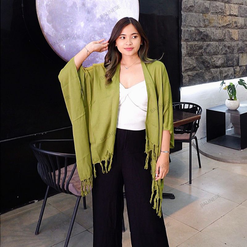 Jual Cardigan Pantai Auter Polos Bali Outer Rumbai Rayon Allsize ...