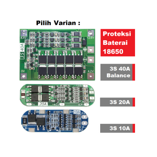 Jual Modul Pelindung Baterai 18650 Battery Protection Module BMS 2S 3S ...
