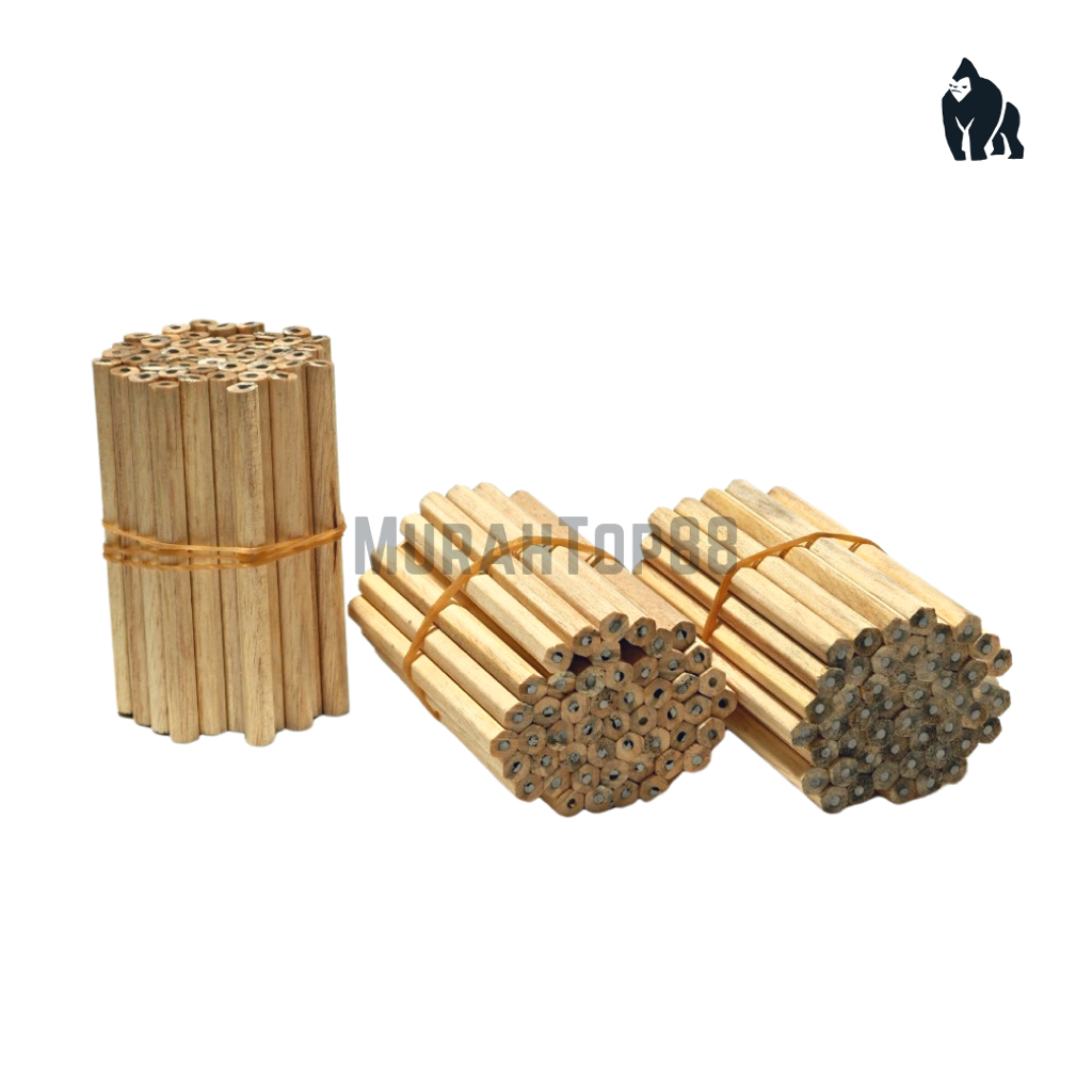 Jual Pencil 2B Kayu Polos Pendek / Pensil Hotel Mini / Pensil Murah ...