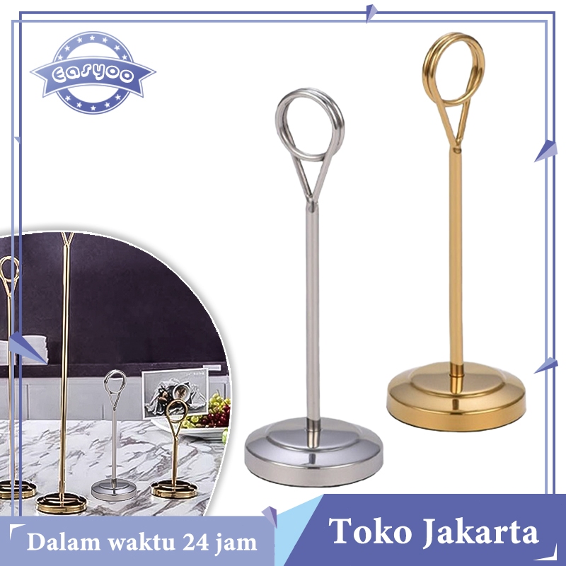 Jual 20cm Tiang Nomor Meja Stainless Menu Stand Table Number Holder ...