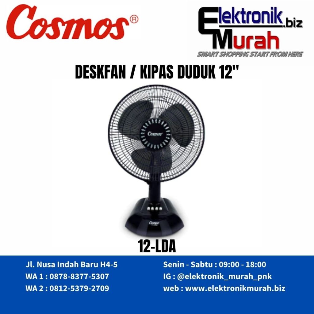 Jual Cosmos 12-LDA Kipas Angin Duduk / Deskfan 12" | Shopee Indonesia