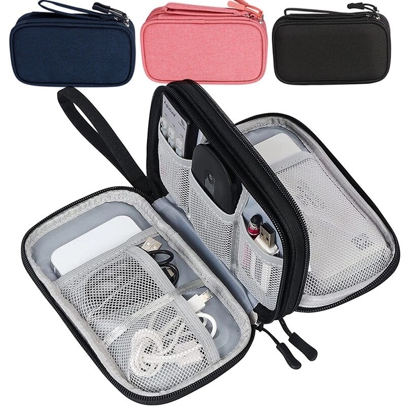 Jual Tas Travel Pouch Gadget 2 Layer Powerbank Hanphone Kabel Charger ...