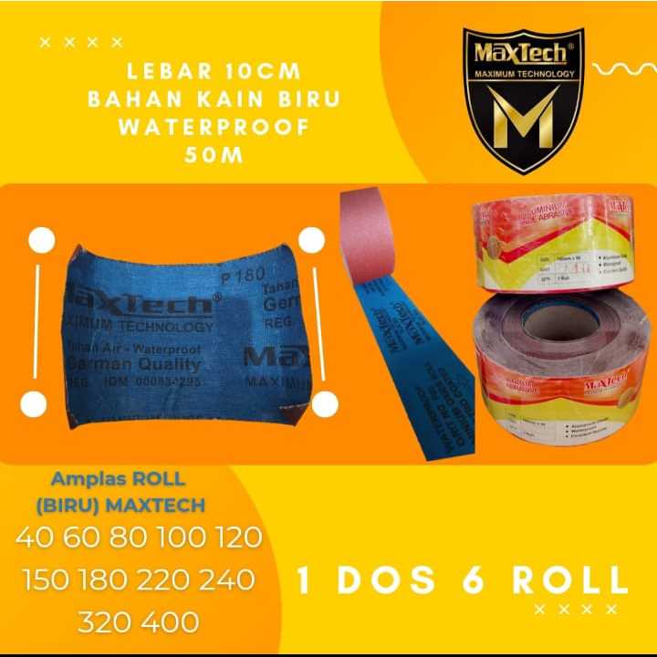 Jual Amplas Roll 120, 150, 180 Harga Per Roll Garansi 50 Yard Maxtech Isco Ampelas Gulung ...