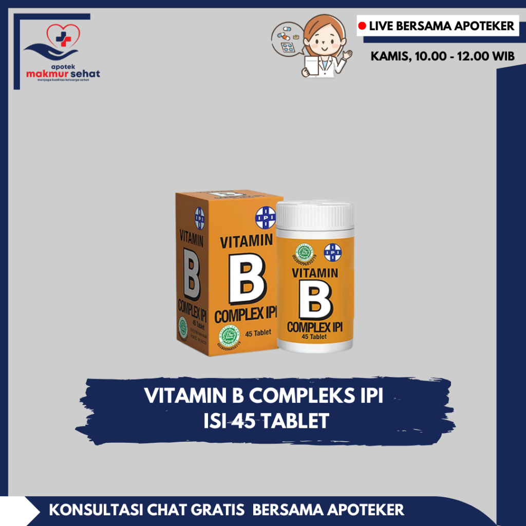 Jual VITAMIN B COMPLEX IPI ISI 45 TABLET | Shopee Indonesia