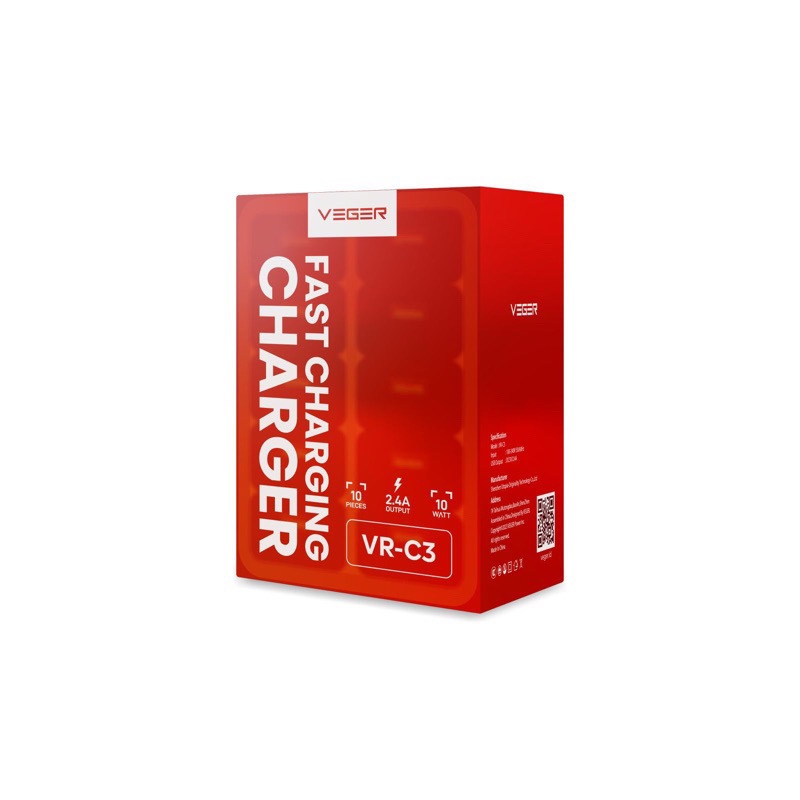 Jual Batok charger VEGER VR-C3 fast charging 2.4A ORIGINAL GARANSI ...