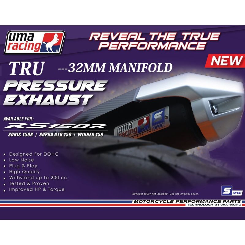 Jual UMA RACING TRU PRESSURE EXHAUST SIZE 32MM PNP SONIC & SUPRA GTR ...