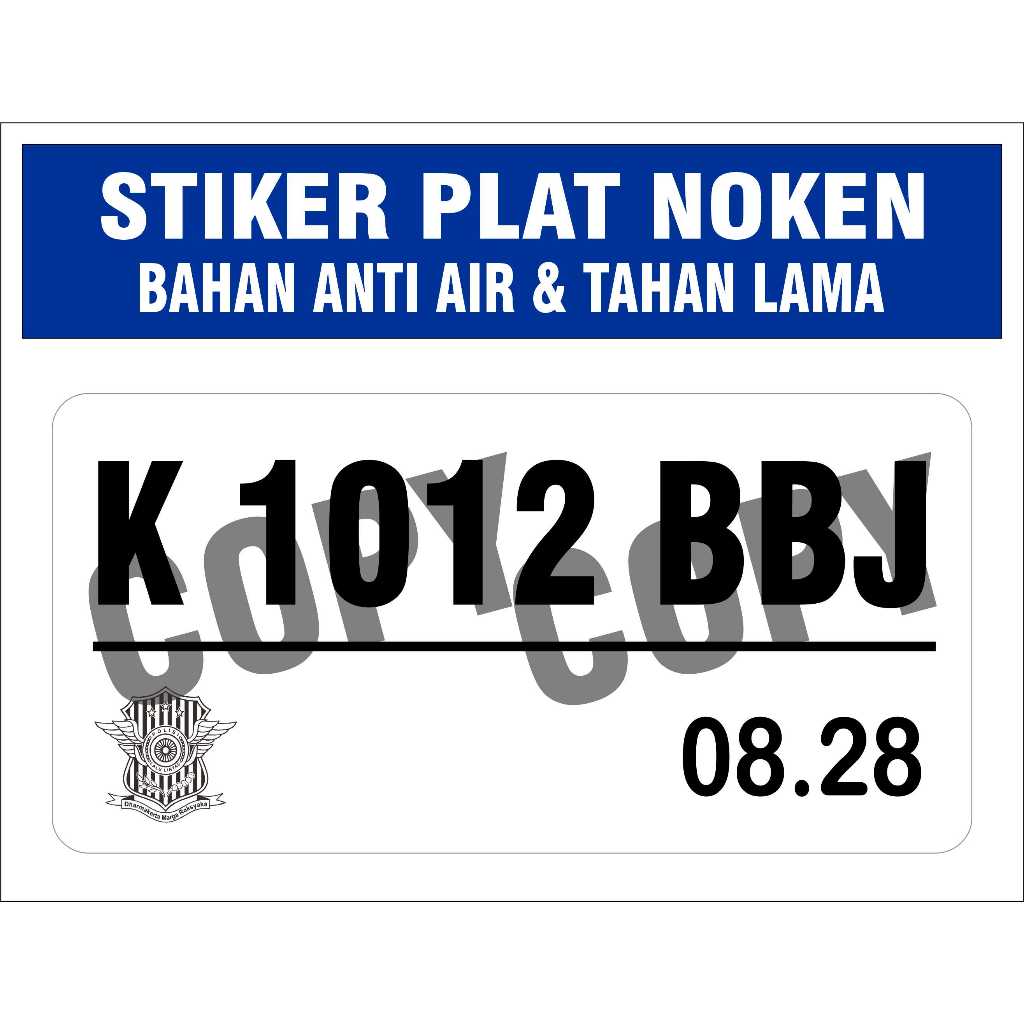 Jual stiker plat nomor motor ukuran 20x10 cm | Shopee Indonesia