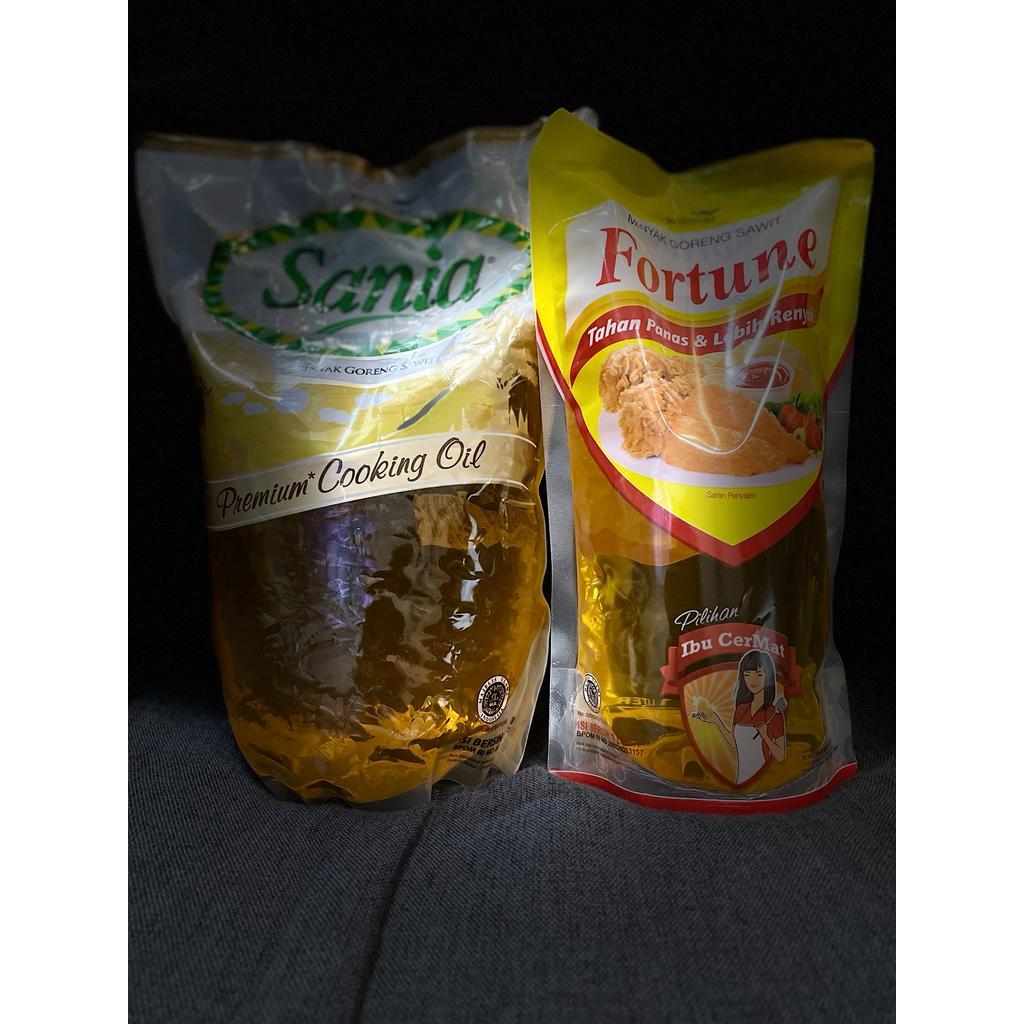 Jual MINYAK GORENG SANIA 2 LITER FREE GULA 1KG / MINYAK FORTUNE 1 LITER ...