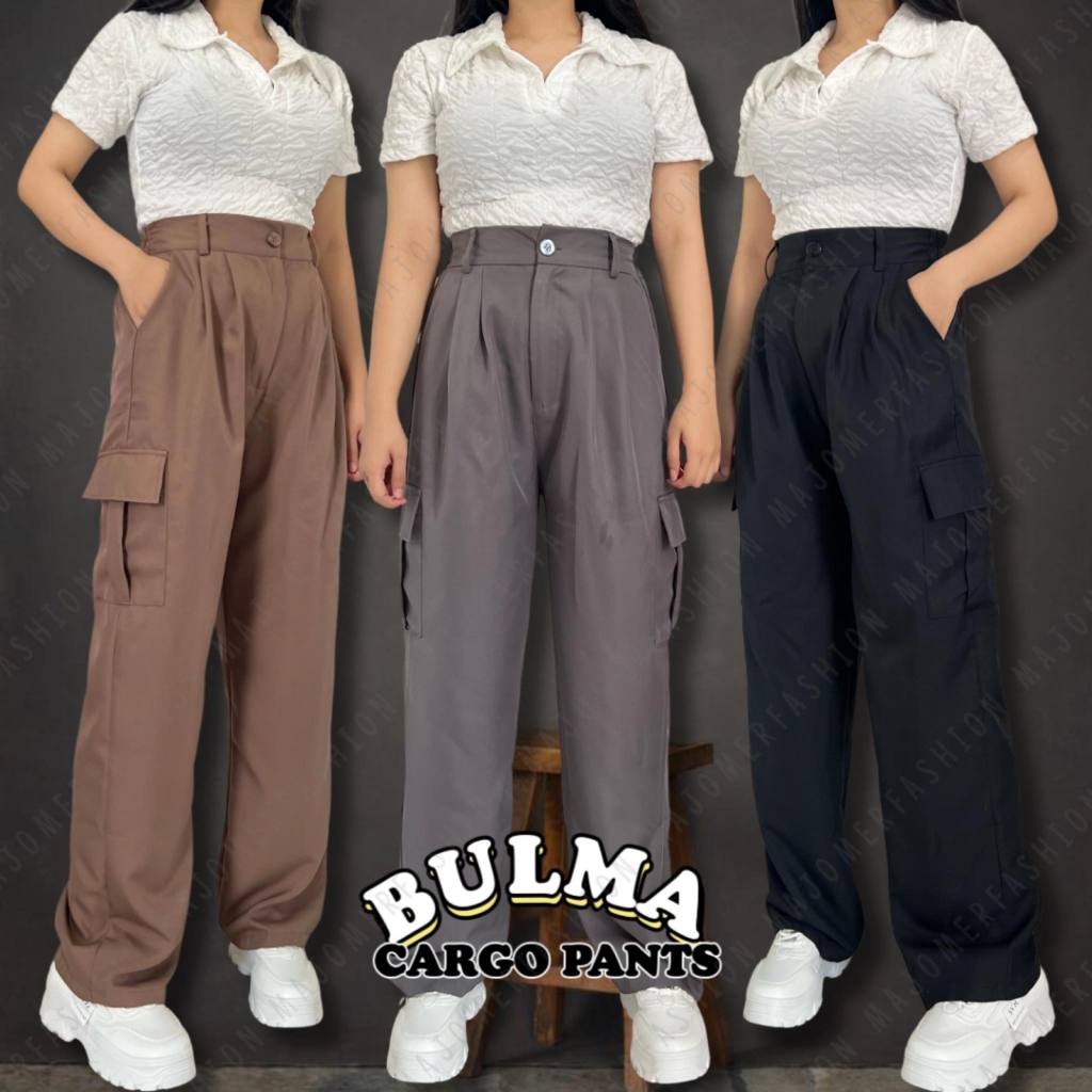 Jual Majomer | Bulma Cargo Pants - Highwaist Loose Cargo - Celana Kargo ...