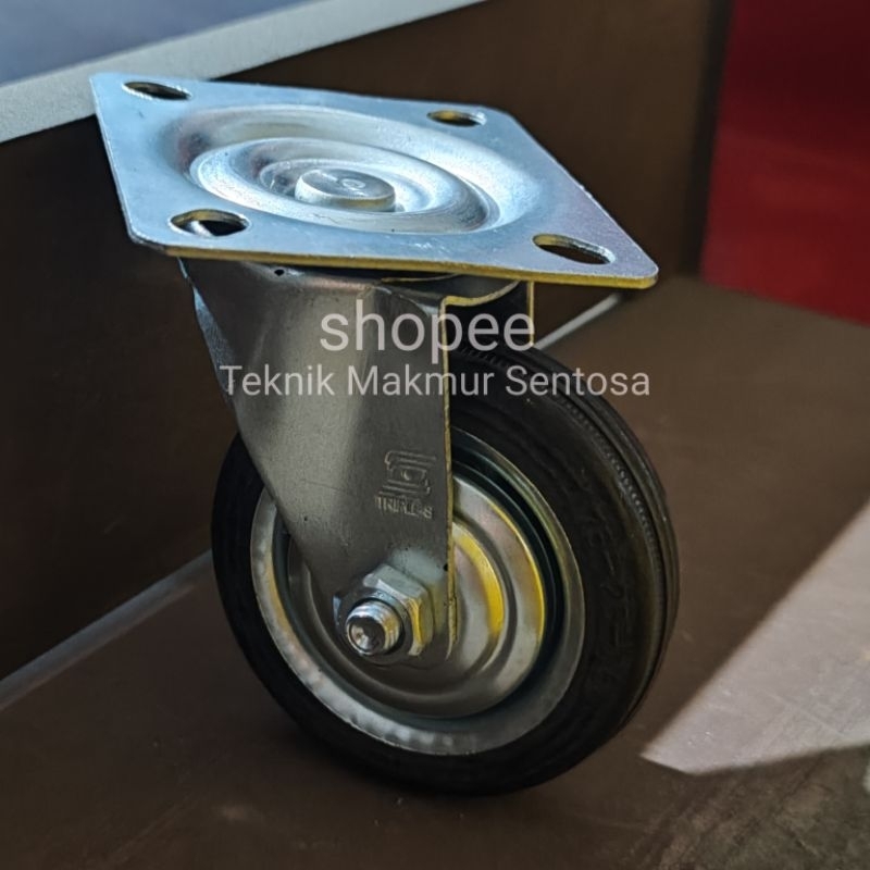 Jual Roda Karet Hidup 3" Roda Trolley Troly Troli 3 Inch | Shopee Indonesia