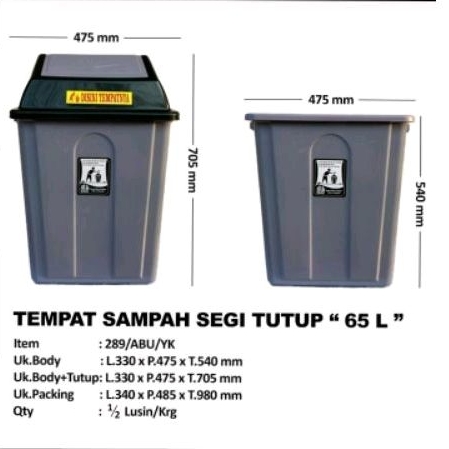 Jual tong sampah besar jumbo 65 liter 100 liter | Shopee Indonesia